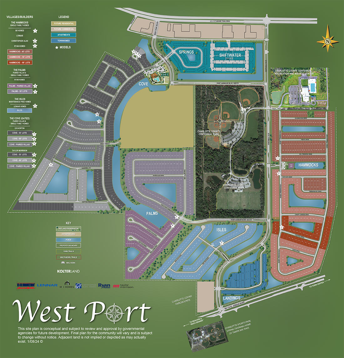 SitePlan: West Port community site plan with lot numbers in Port ...