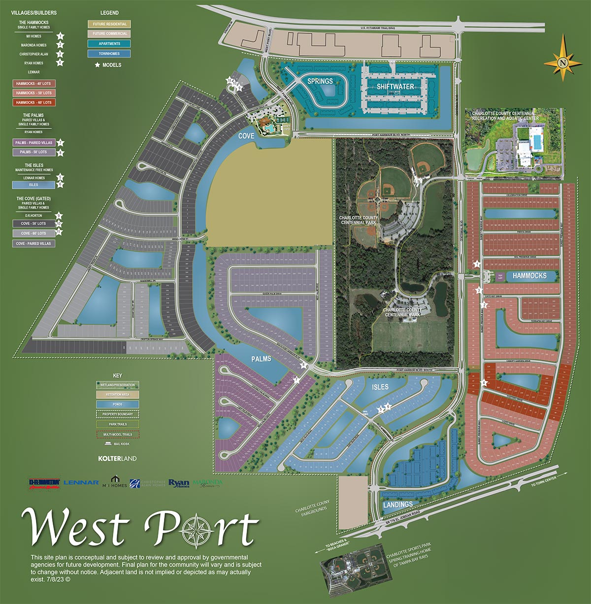 SitePlan: West Port community site plan with lot numbers in Port ...